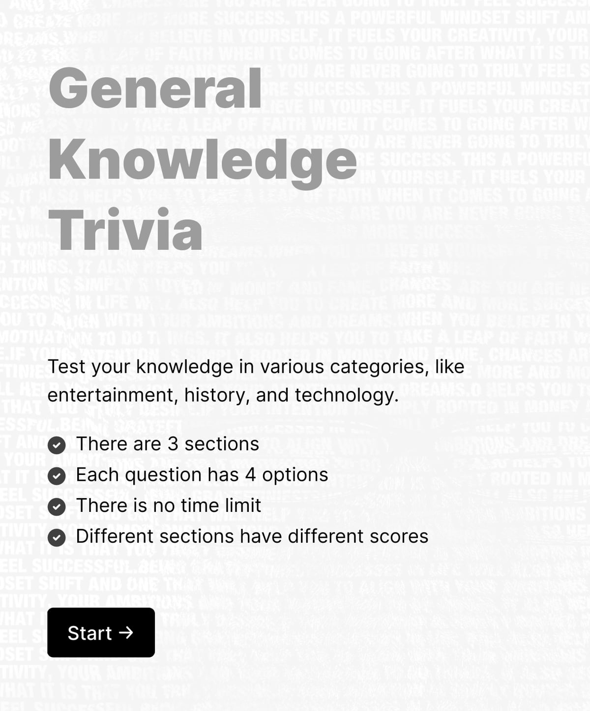 General Knowledge Trivia Template